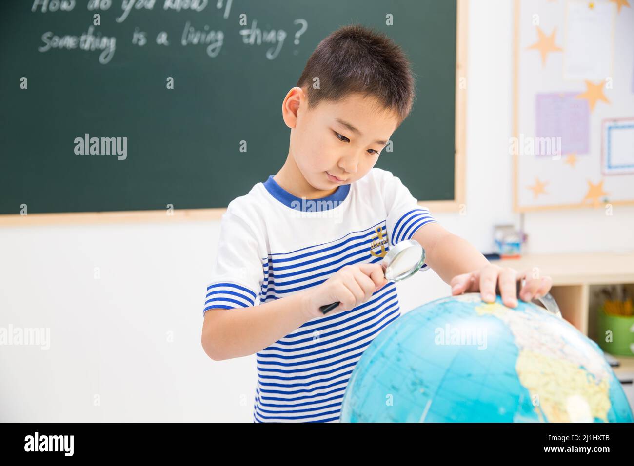 Primary school boy in the classroom Stock Photo - Alamy