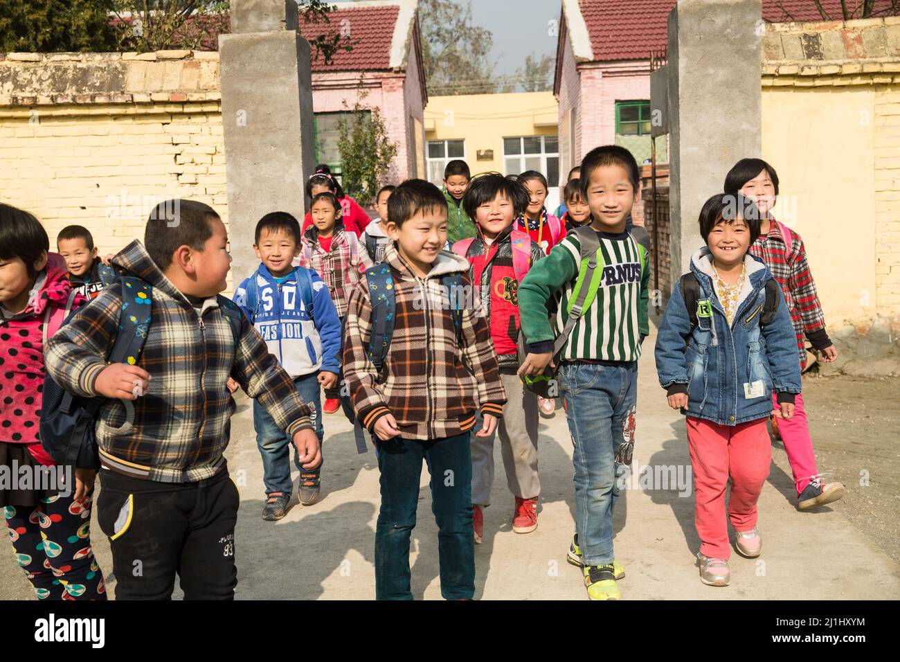 Rural primary school students in the home from school Stock Photo - Alamy