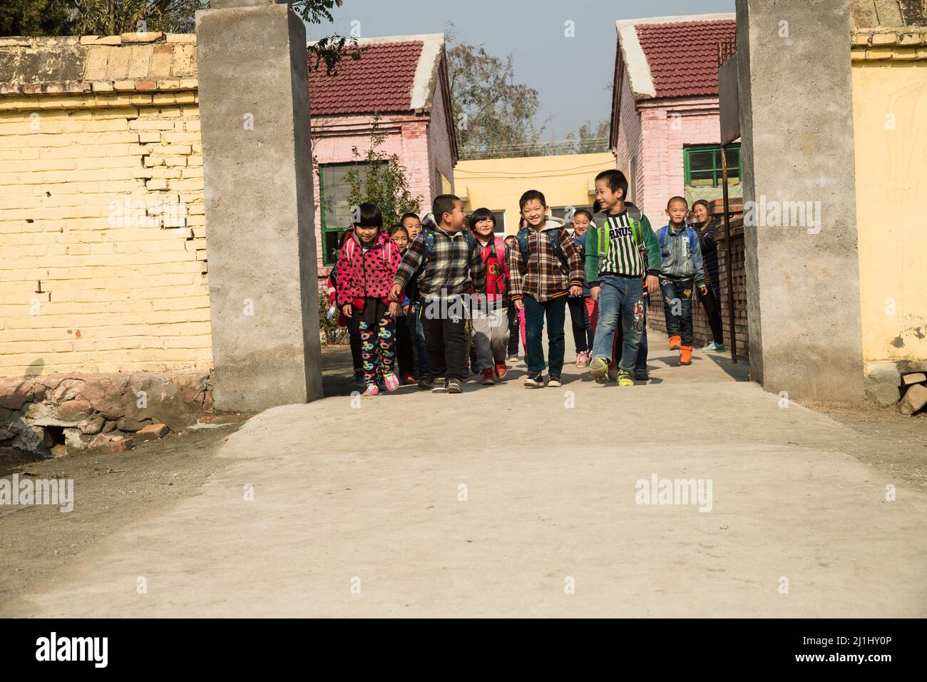 Rural primary school students in the home from school Stock Photo - Alamy