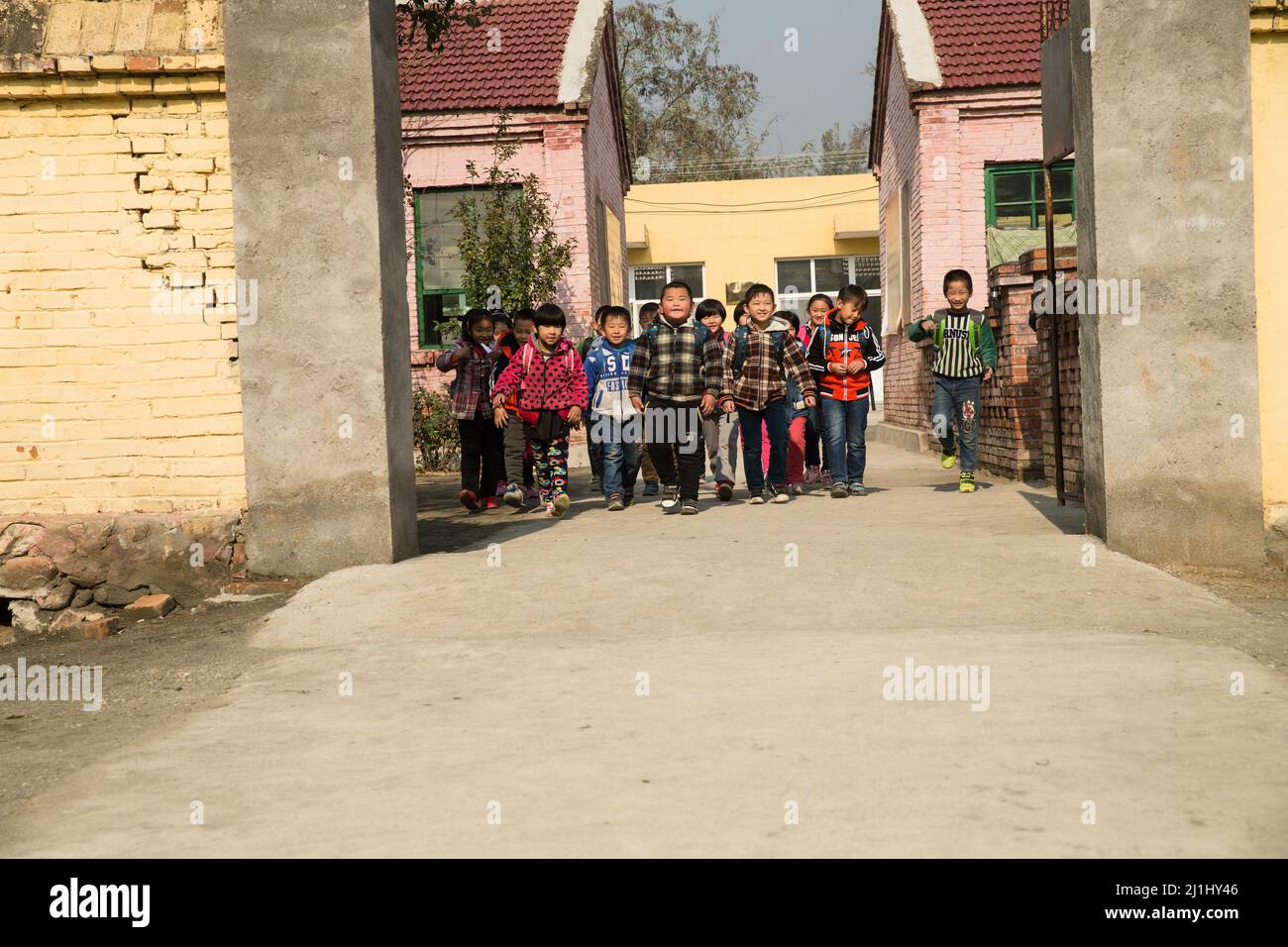 Rural primary school students in the home from school Stock Photo - Alamy
