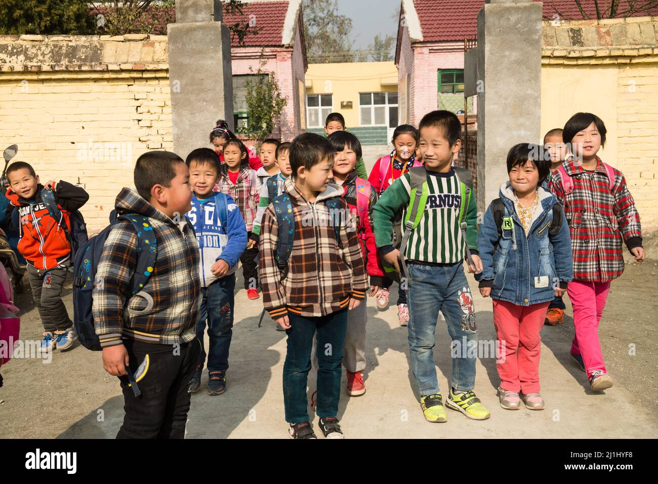 Rural primary school students in the home from school Stock Photo - Alamy