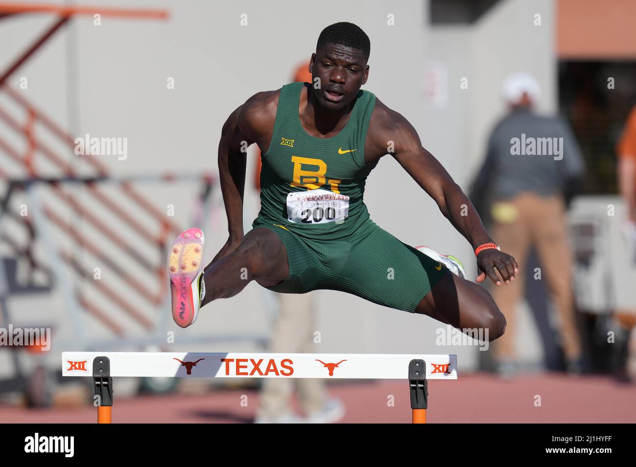 Nathaniel Ezekiel of Baylor places second in the 400m hurdles in 49.31 ...