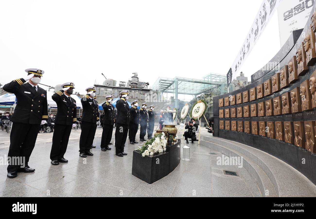 South Korea. 26th Mar, 2022. 26th Mar, 2022. 12-year anniv. of Cheonan ...