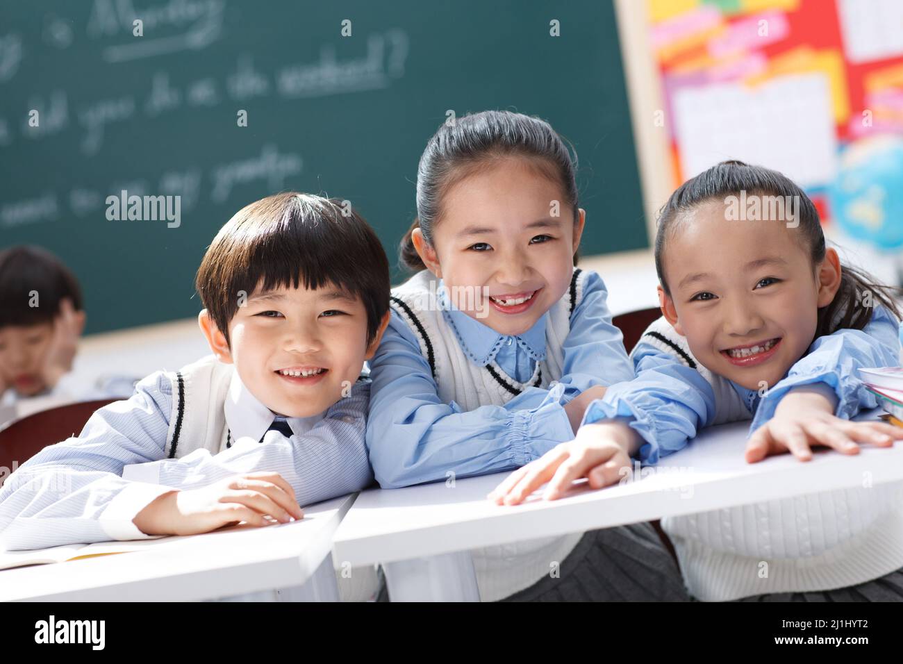 Elementary school students in class Stock Photo - Alamy