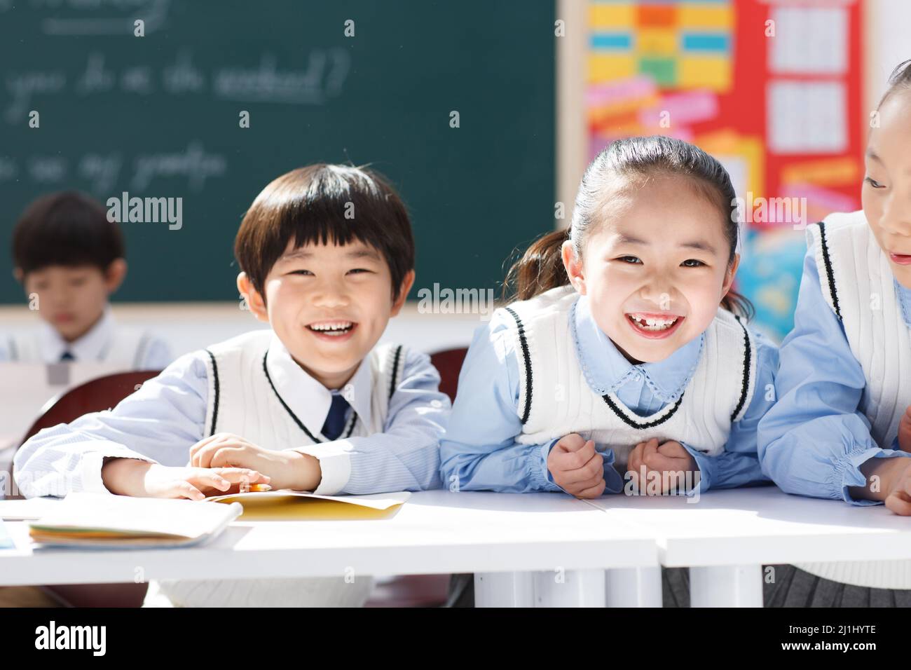 Elementary school students in class Stock Photo - Alamy