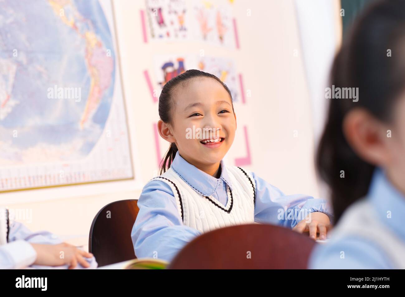Elementary school students in class Stock Photo - Alamy