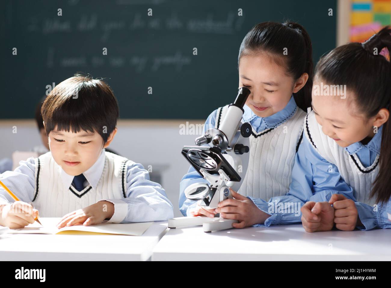 Elementary school students in class Stock Photo - Alamy