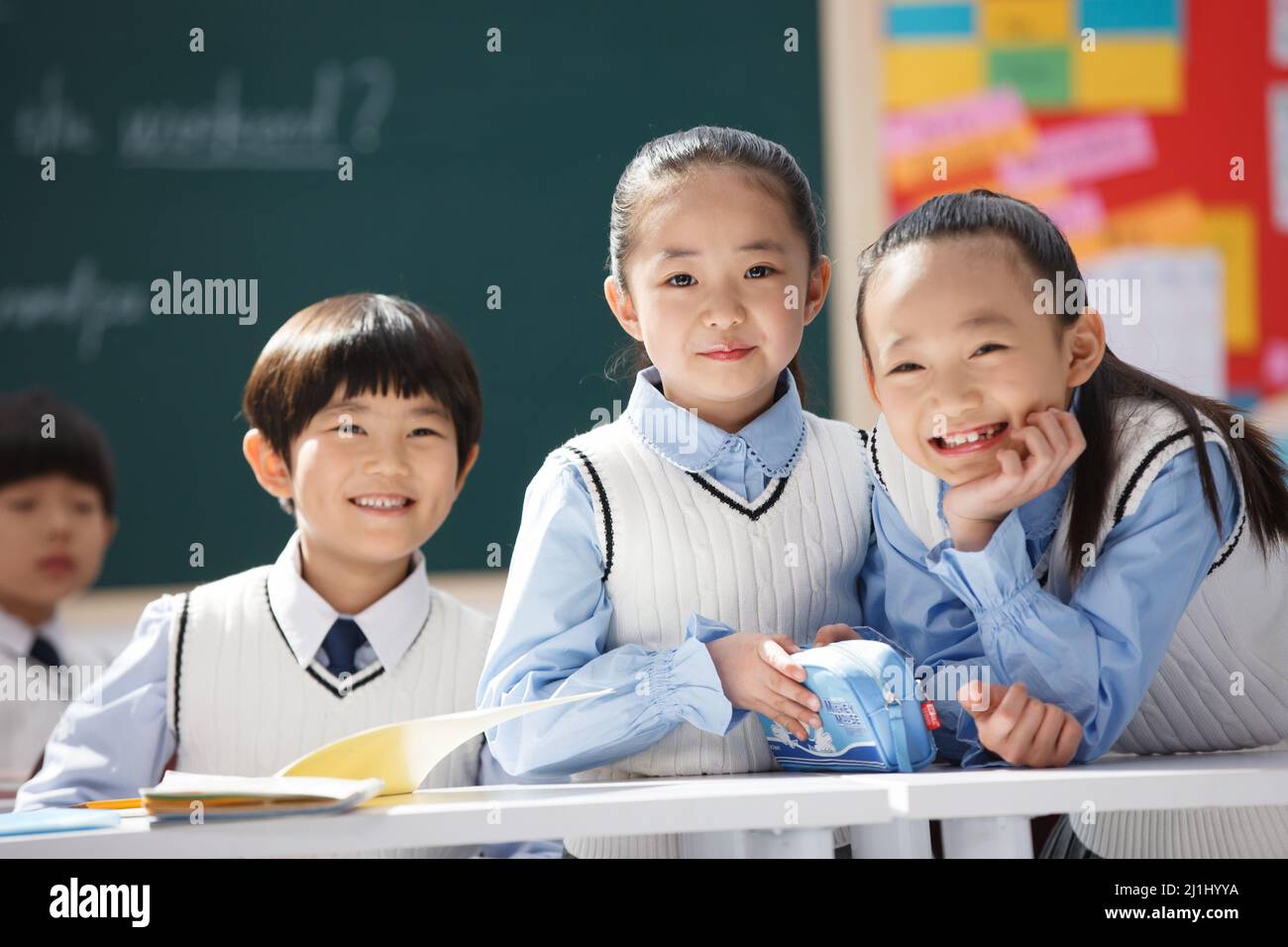 Elementary school students in class Stock Photo - Alamy