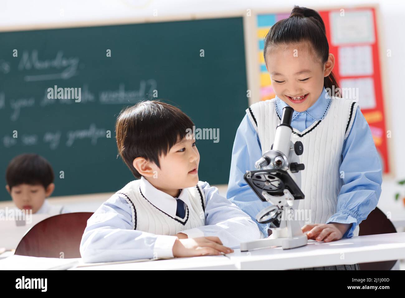 Elementary school students in class Stock Photo - Alamy