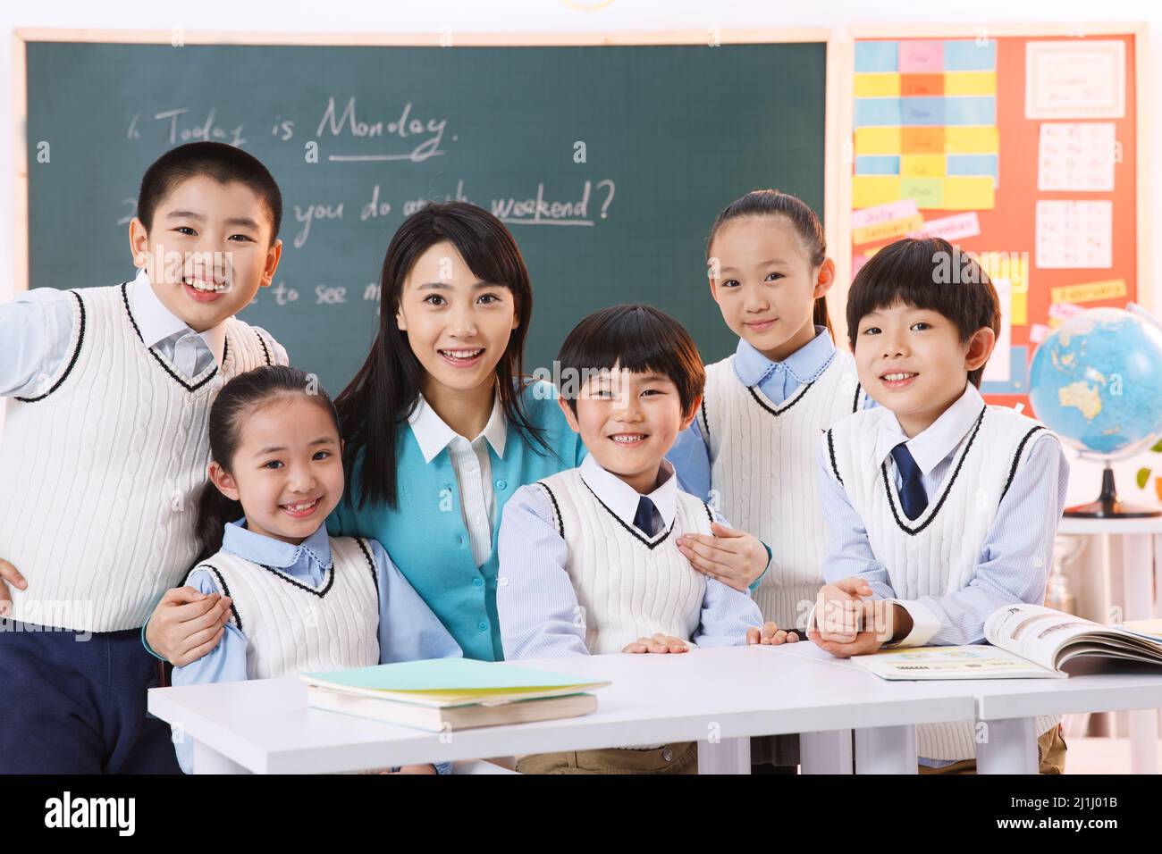 Elementary school students in class Stock Photo - Alamy