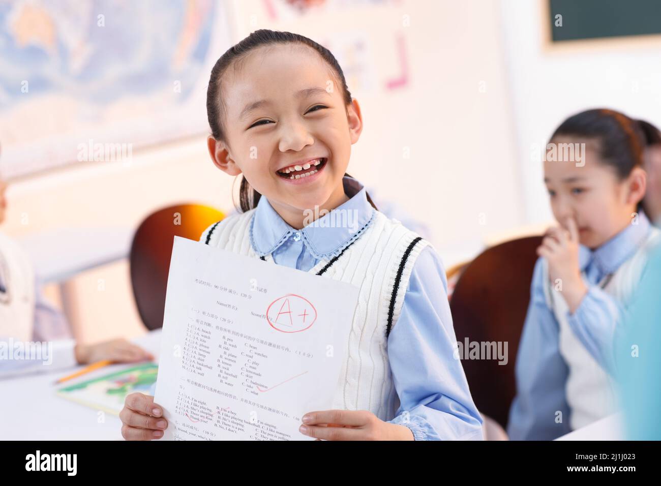 Elementary school students in class Stock Photo - Alamy