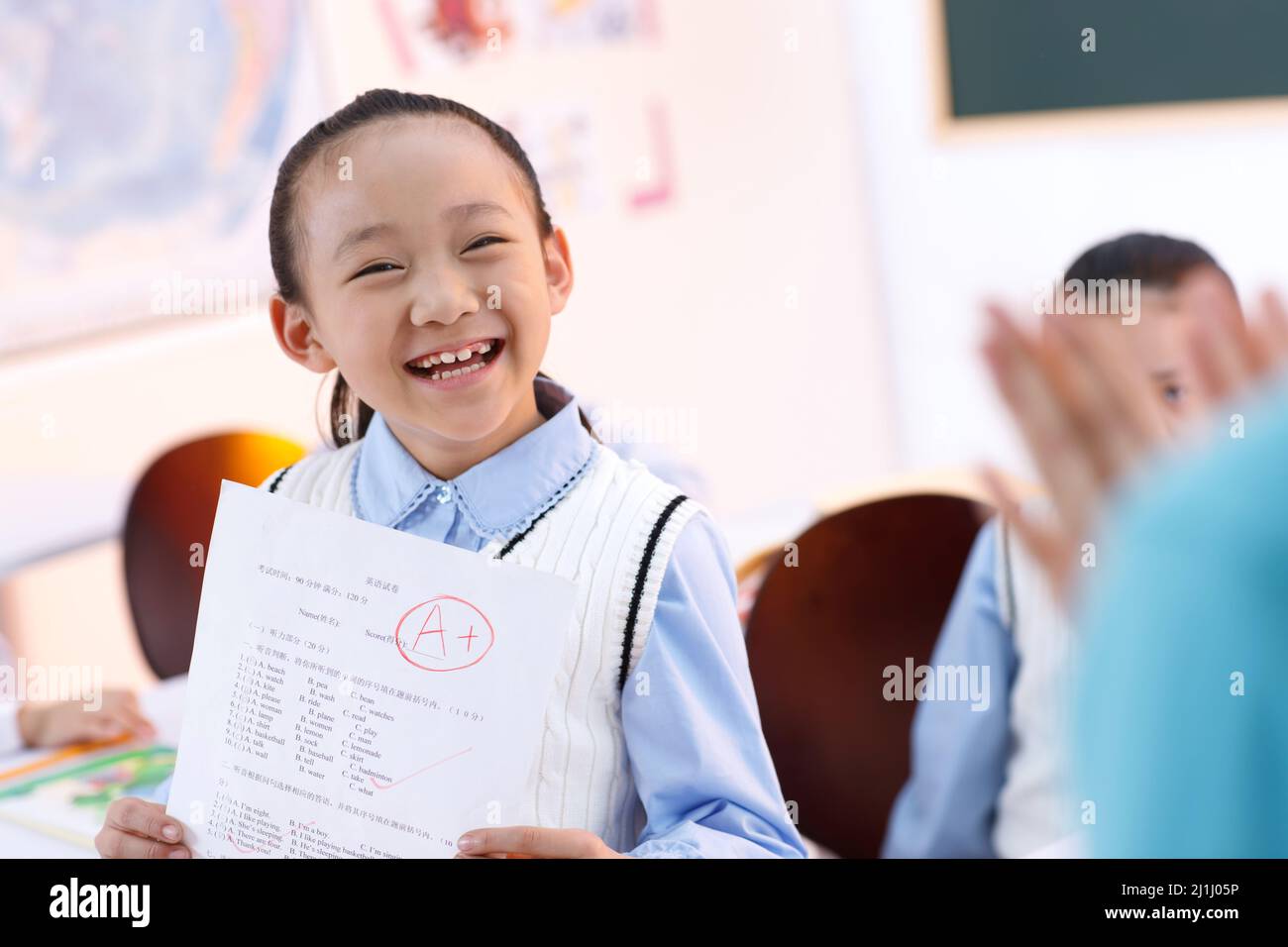 Elementary school students in class Stock Photo - Alamy