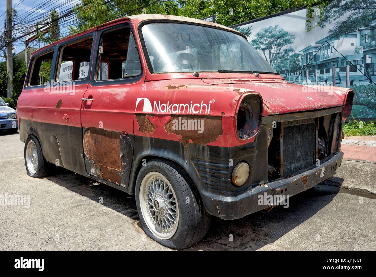 Sherpa van discarded and abandoned on the side of the road Stock Photo ...