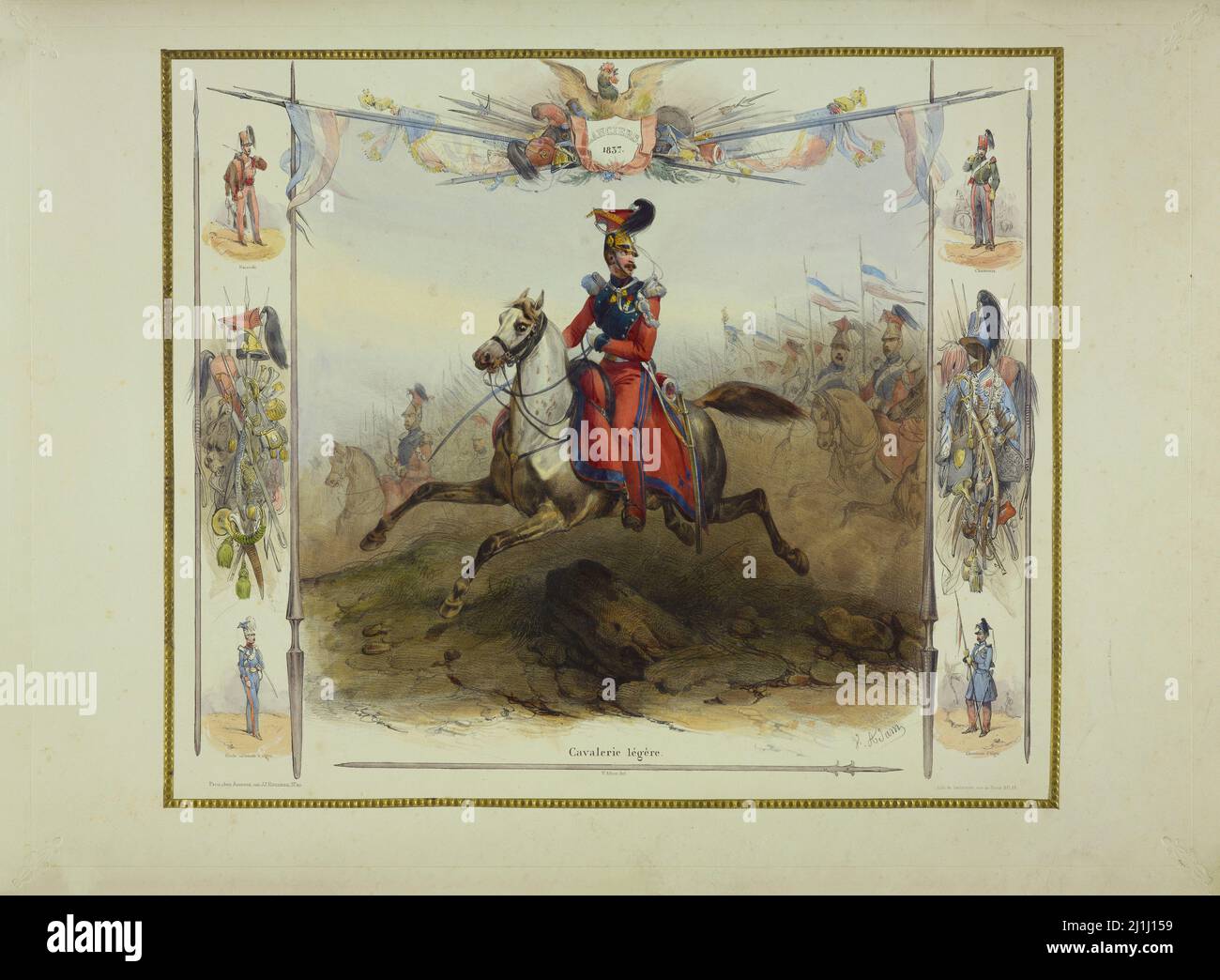 Lithography of french light cavalry hi-res stock photography and images ...