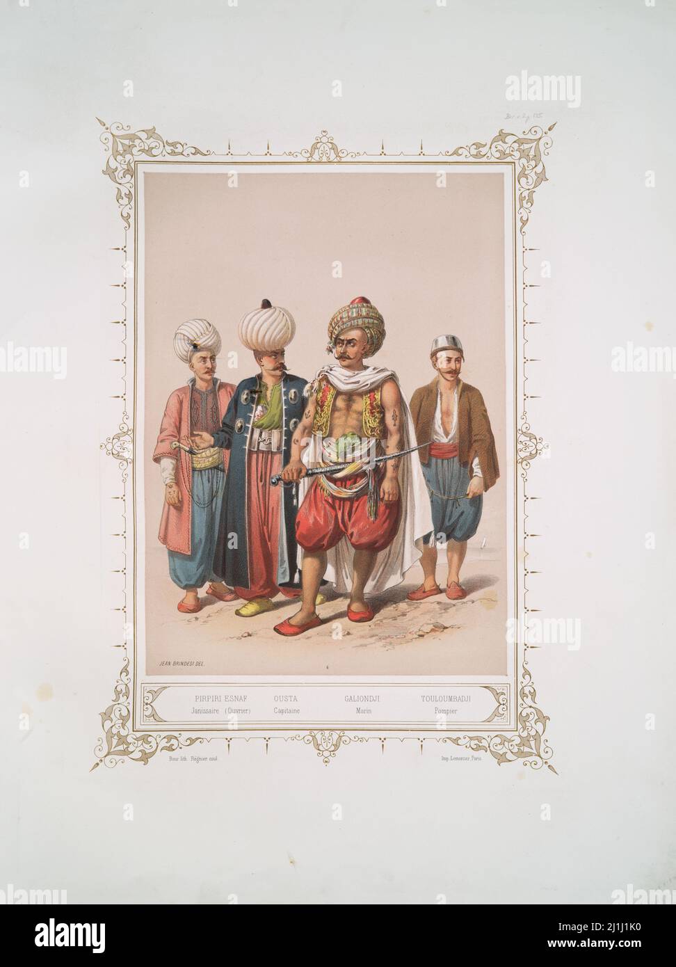 Lithograph of Ottoman Empire's militry: Pirpiri Esnaf, Janissaire ...