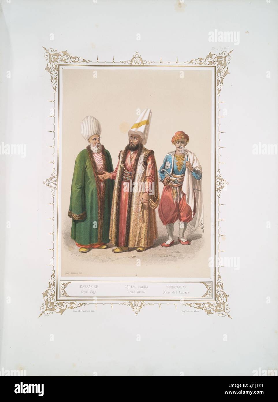 Lithograph of Ottoman Empire: Kazaskier, Great Judge; Captan Pacha ...