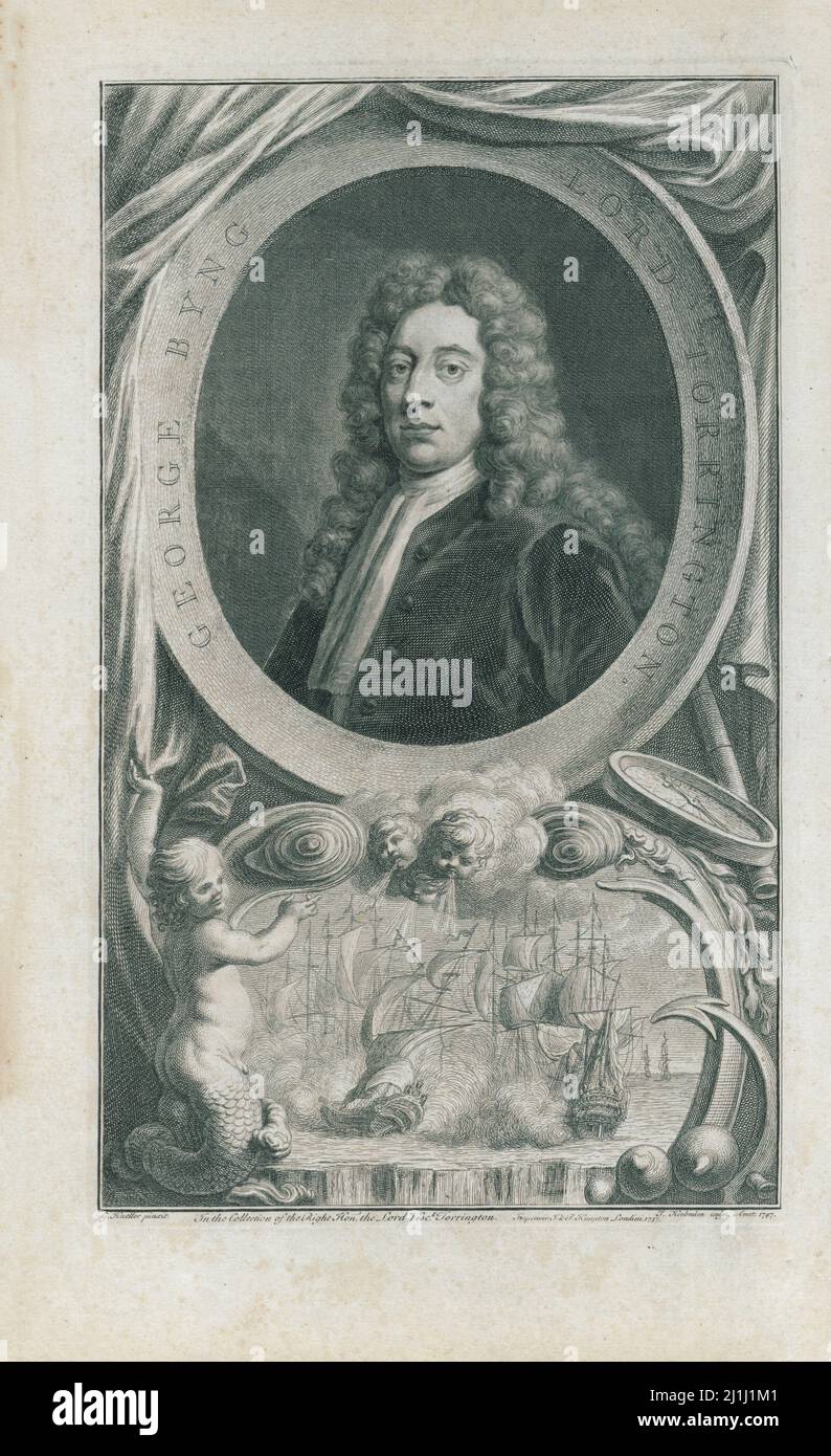 Portrait of George Byng Lord Torrington. 1747 Admiral of the Fleet ...