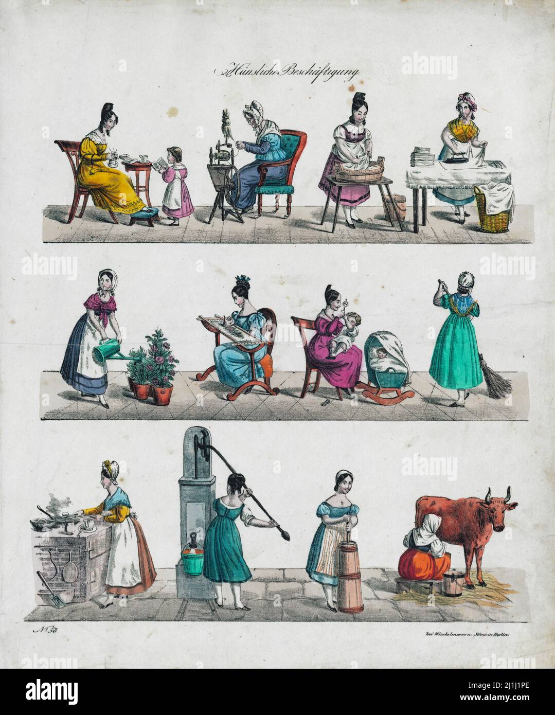 Household chores in the 19th century hi-res stock photography and ...