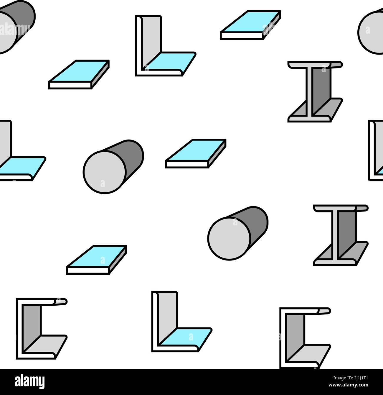 Metal Material Construction Beam Vector Seamless Pattern Stock Vector ...