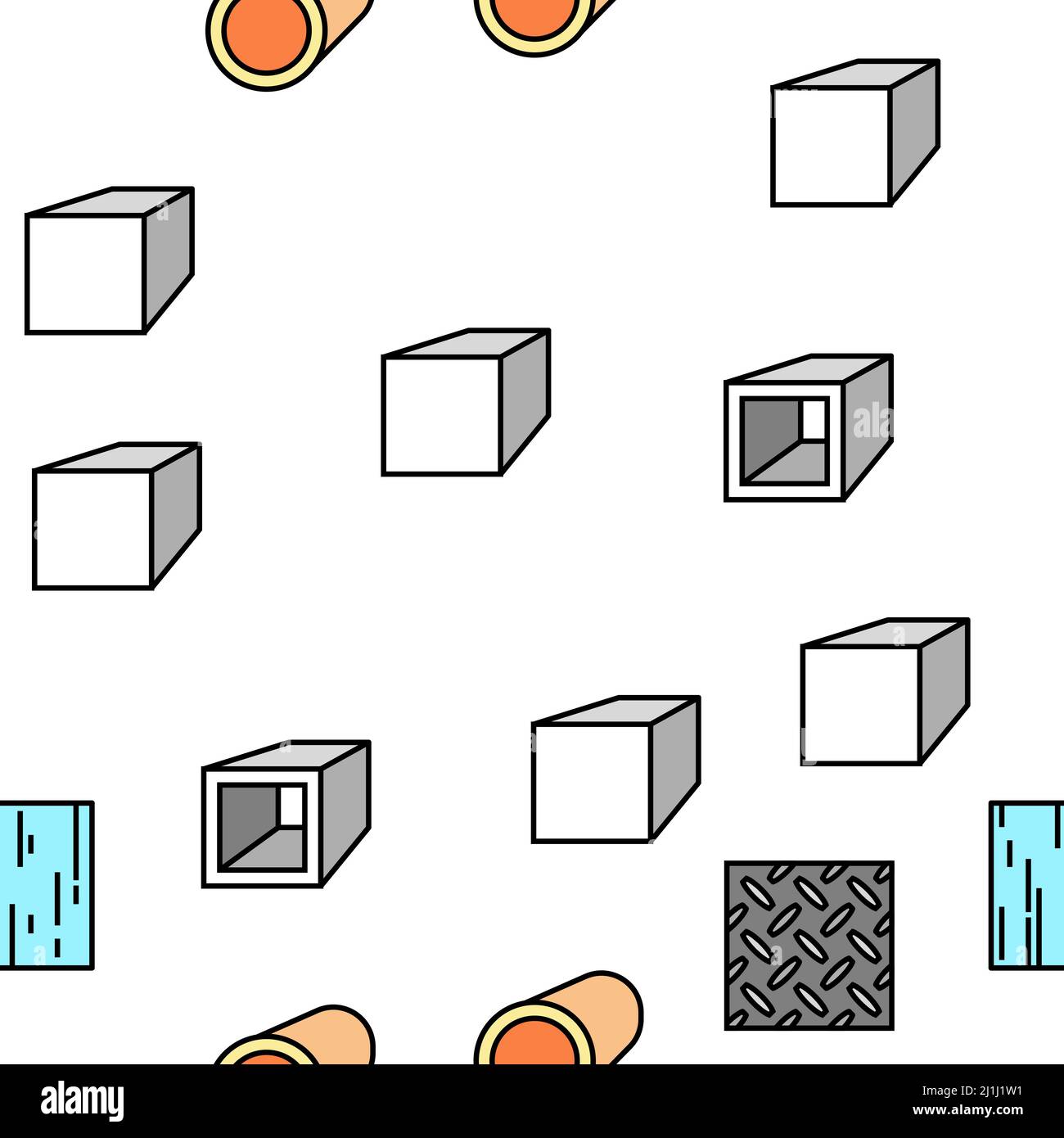 Metal Material Construction Beam Vector Seamless Pattern Stock Vector ...