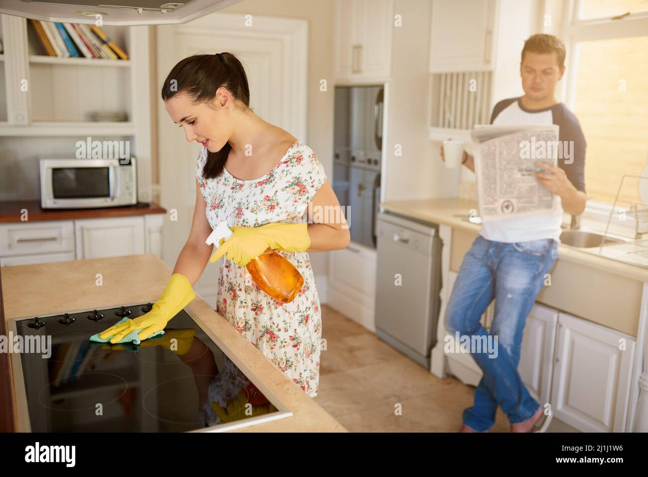 Husband cleaning hi-res stock photography and images - Alamy