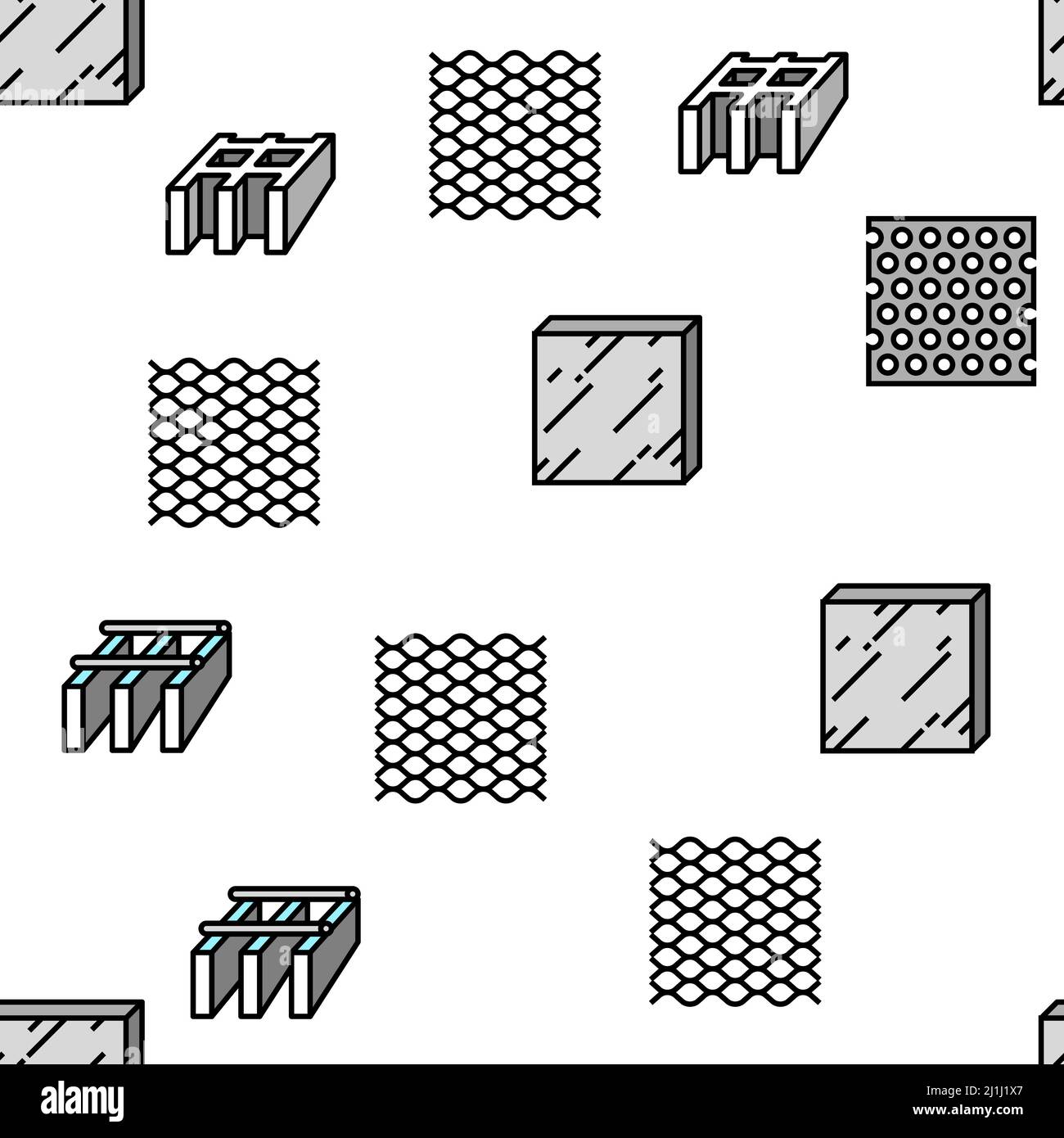 Metal Material Construction Beam Vector Seamless Pattern Stock Vector ...