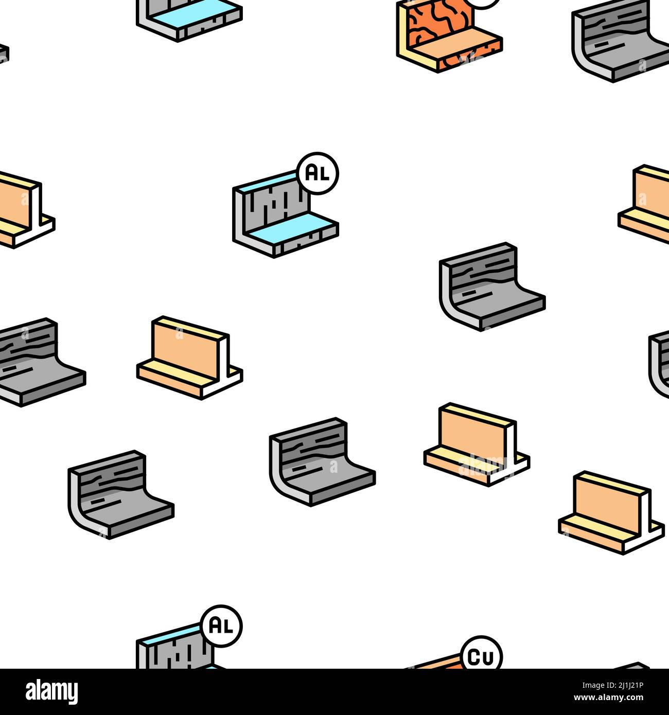 Metal Material Construction Beam Vector Seamless Pattern Stock Vector ...