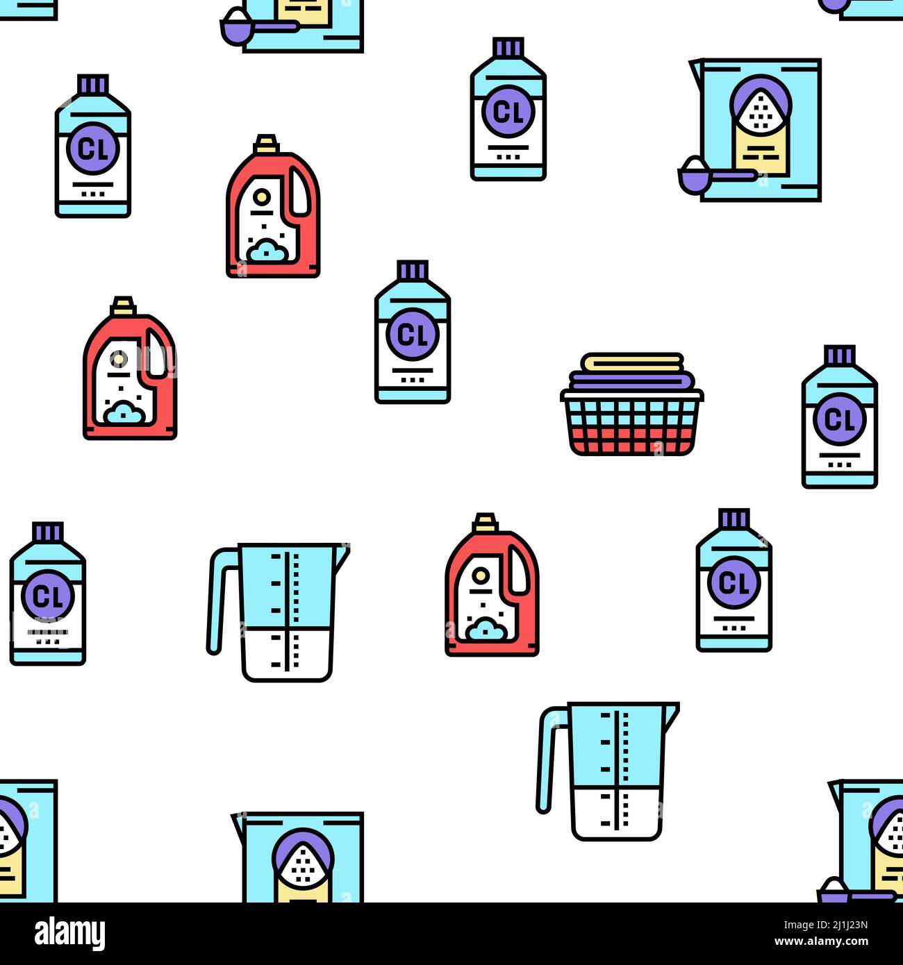 Laundry Service Washing Clothes Vector Seamless Pattern Stock Vector ...