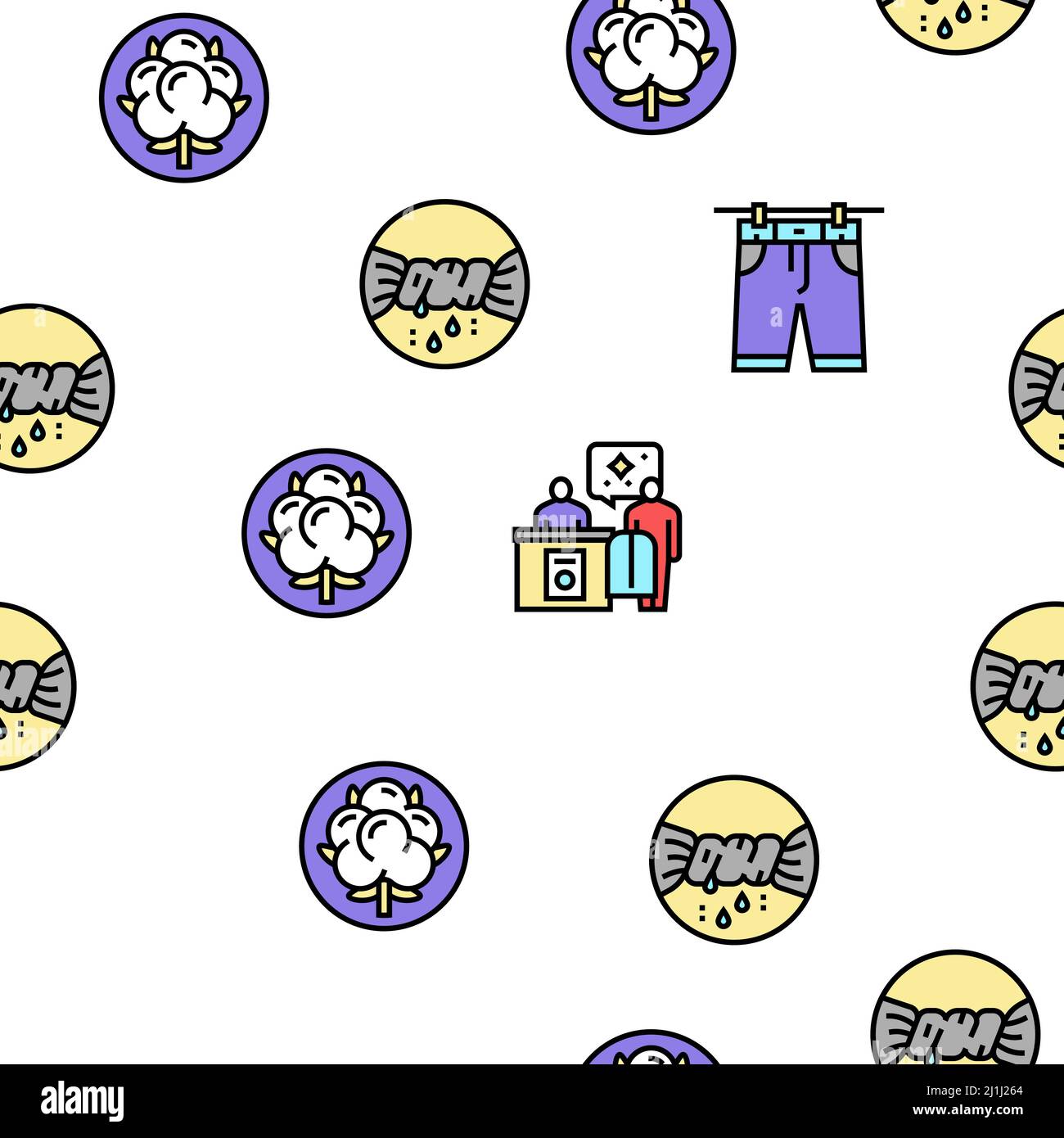 Laundry Service Washing Clothes Vector Seamless Pattern Stock Vector ...