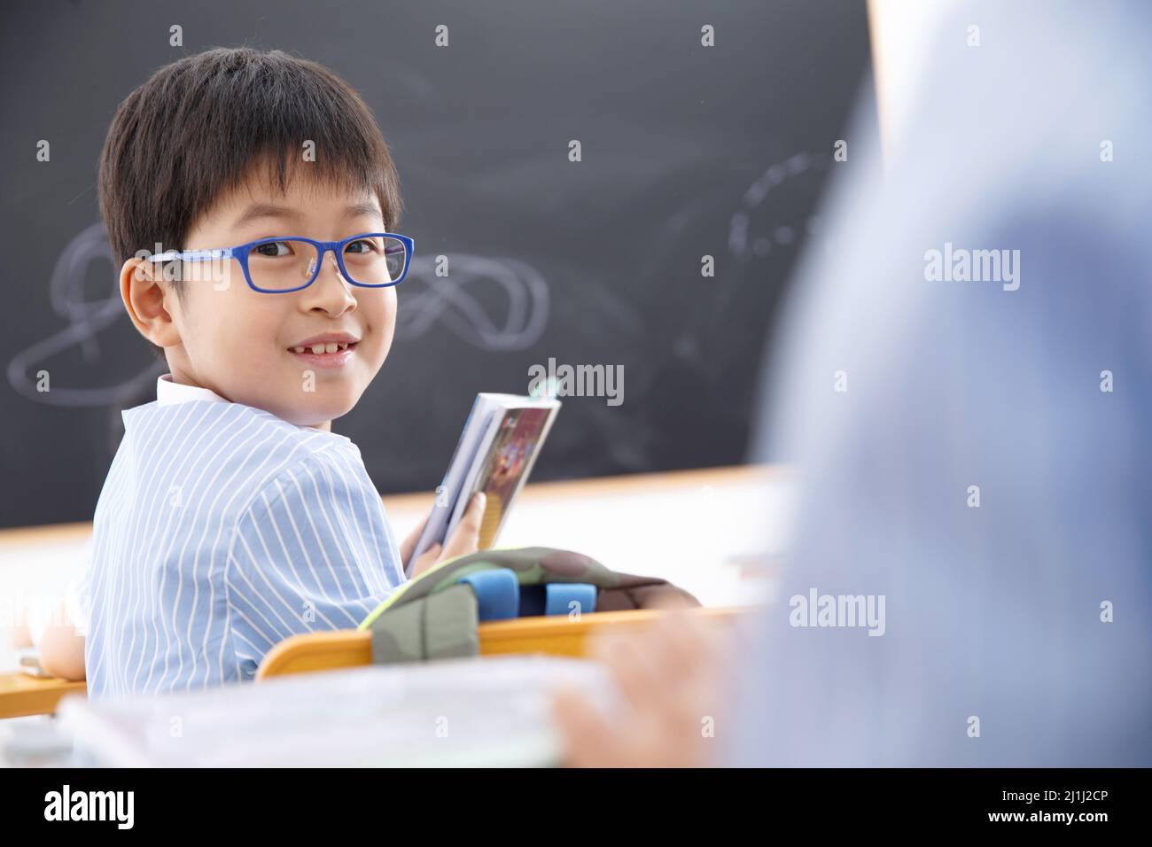 Primary school boy in the classroom Stock Photo - Alamy