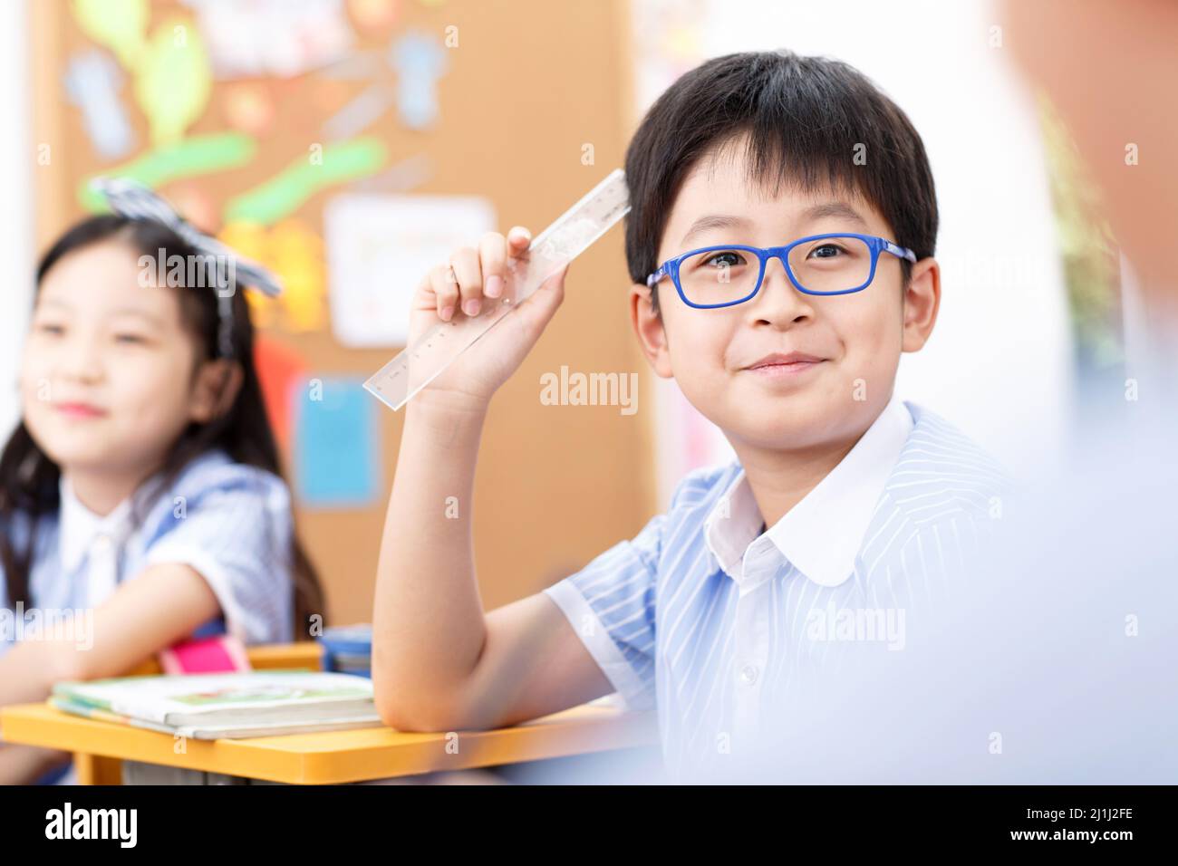 Two chinese school boys studying hi-res stock photography and images ...