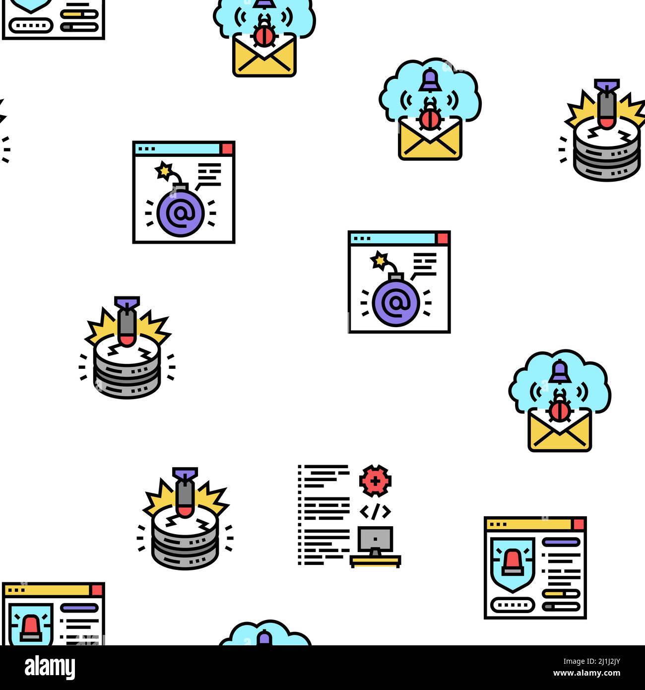 Cyber icons pattern Cut Out Stock Images & Pictures - Alamy