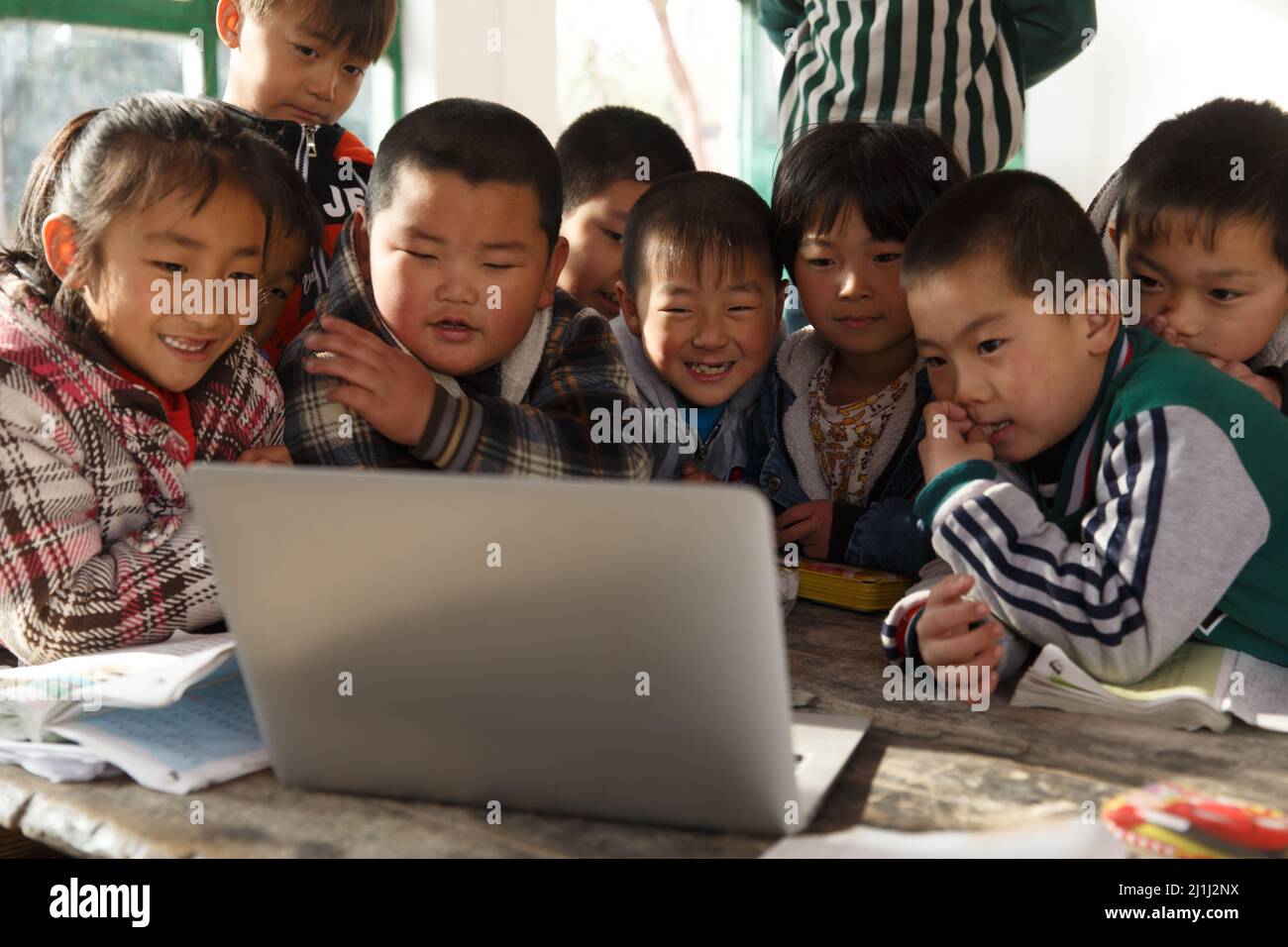 Rural primary school students in the use of computers Stock Photo - Alamy