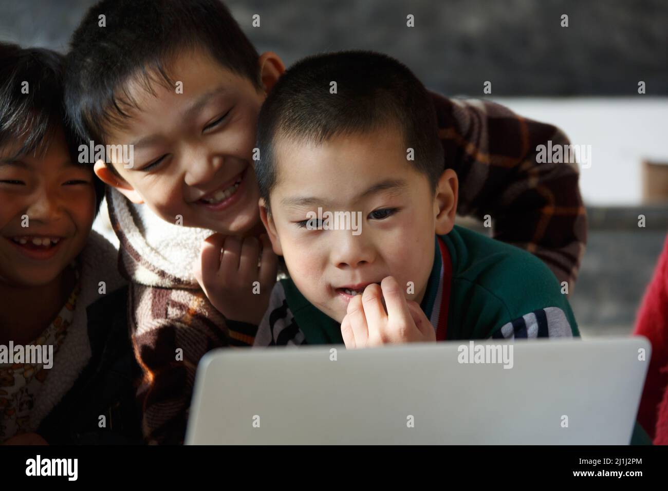 Rural primary school students in the use of computers Stock Photo - Alamy