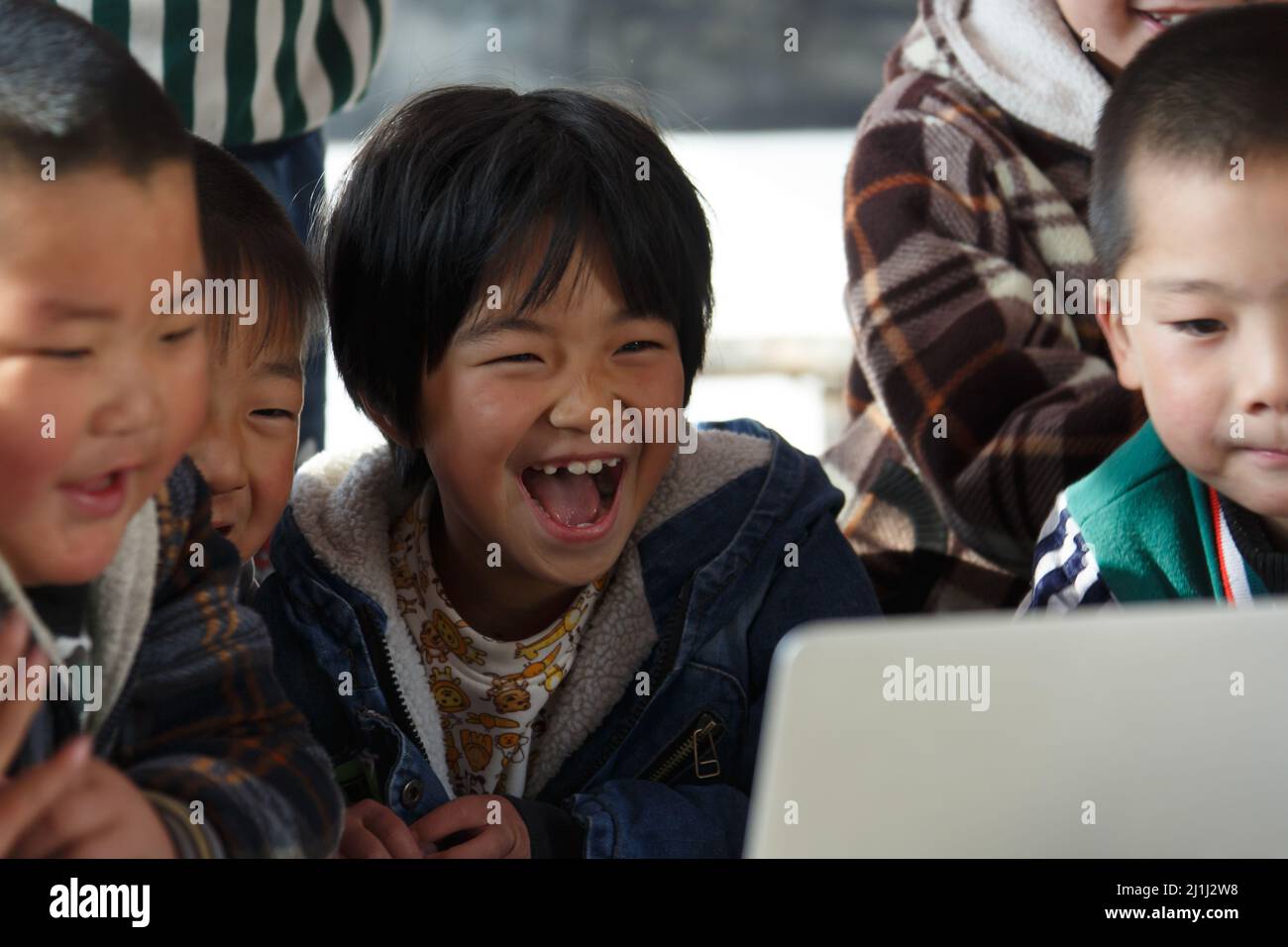 Rural primary school students in the use of computers Stock Photo - Alamy