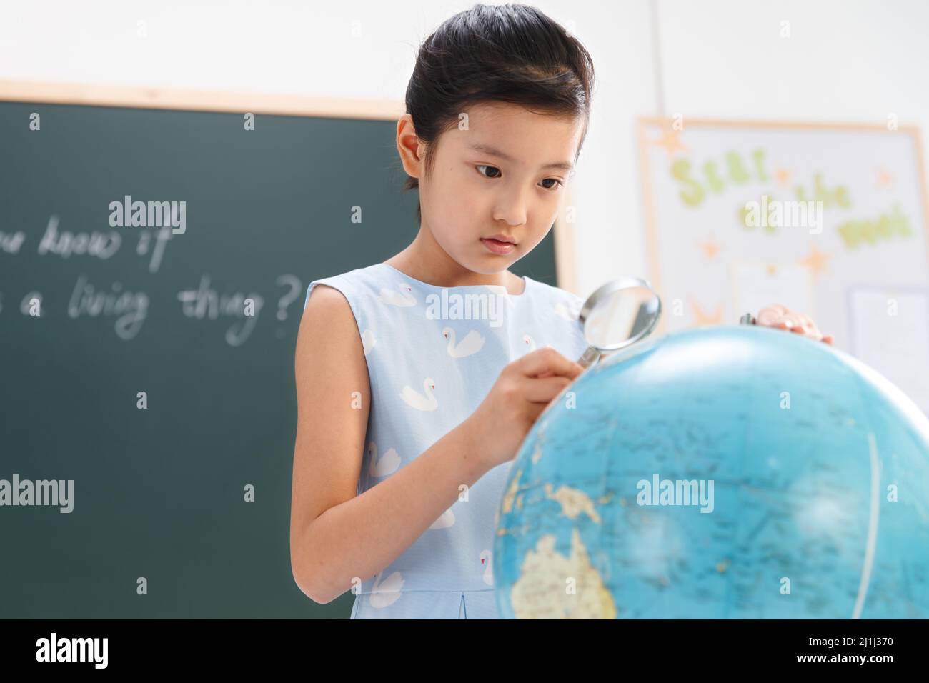Primary school girls in the classroom Stock Photo - Alamy
