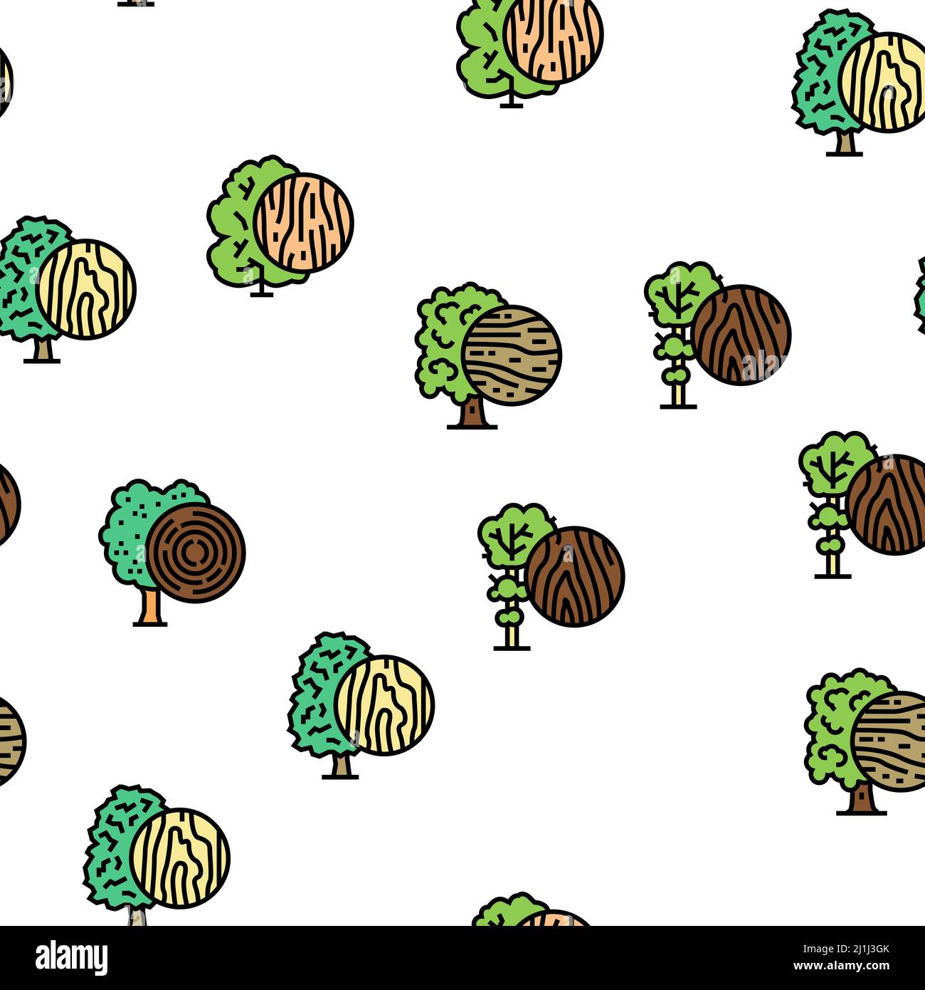 Wood Land Growth Natural Tree Icons Set Vector Stock Vector Image & Art ...