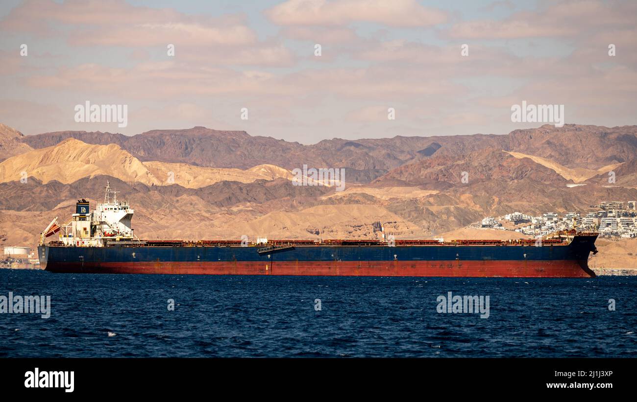 Aqaba, Jordan - 03.14.2022: Ship Rubicon near the port of Aqaba, Jordan ...