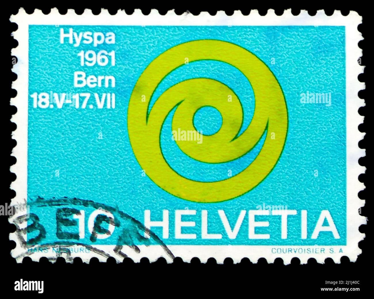 MOSCOW, RUSSIA - MARCH 12, 2022: Postage stamp printed in Switzerland ...