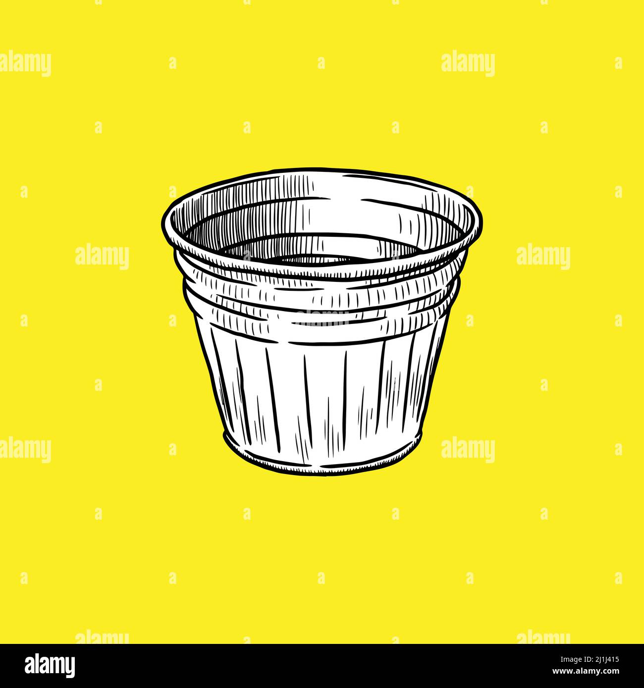 illustration of Tin Pot. Hand drawn. vintage style Stock Vector Image ...