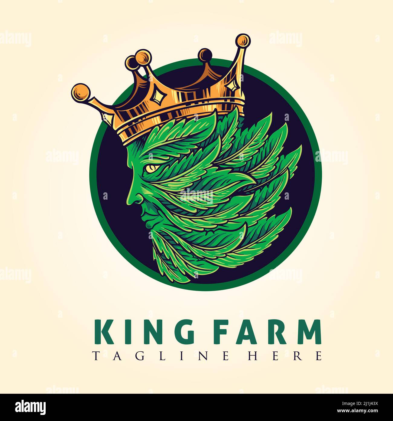 Crown king leaf logo mascot vector illustrations for your work logo ...