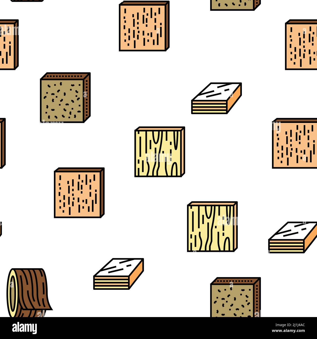 Timber Wood Industrial Production Vector Seamless Pattern Stock Vector ...