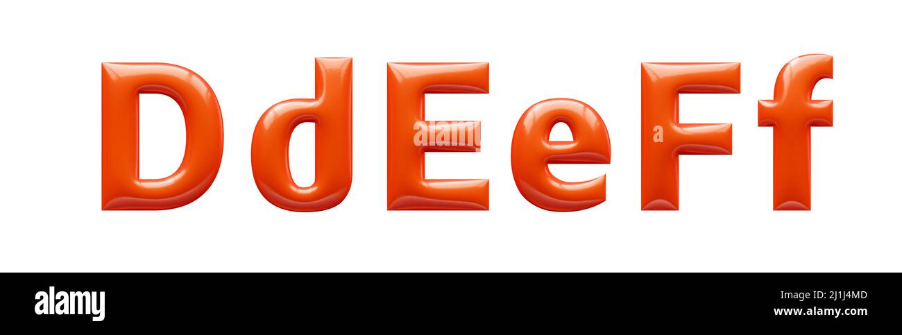 3d alphabet, red plastic letters DEF uppercase and lowercase font, 3d ...