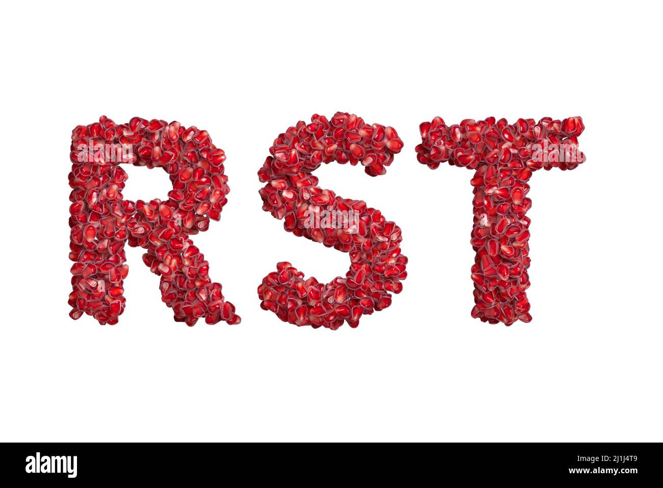 3d alphabet, uppercase letters RST made of pomegranate grains, 3d ...
