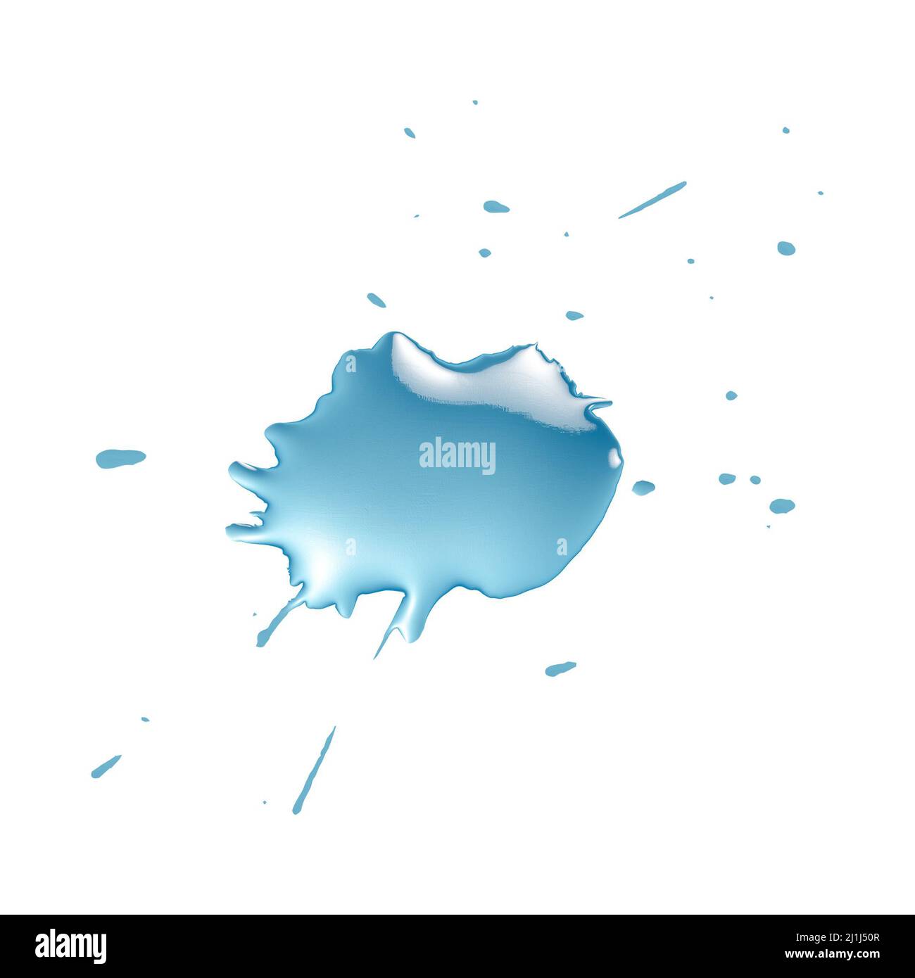 blue ink splat, 3d render on white background Stock Photo - Alamy