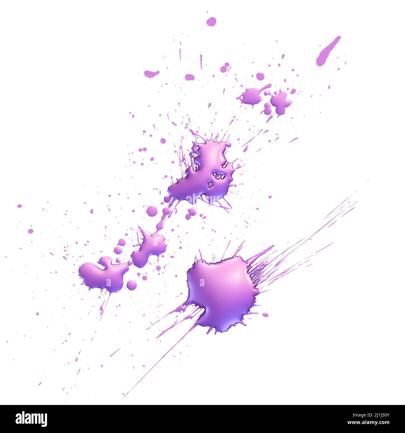 purple ink splat, 3d illustration on white background Stock Photo - Alamy