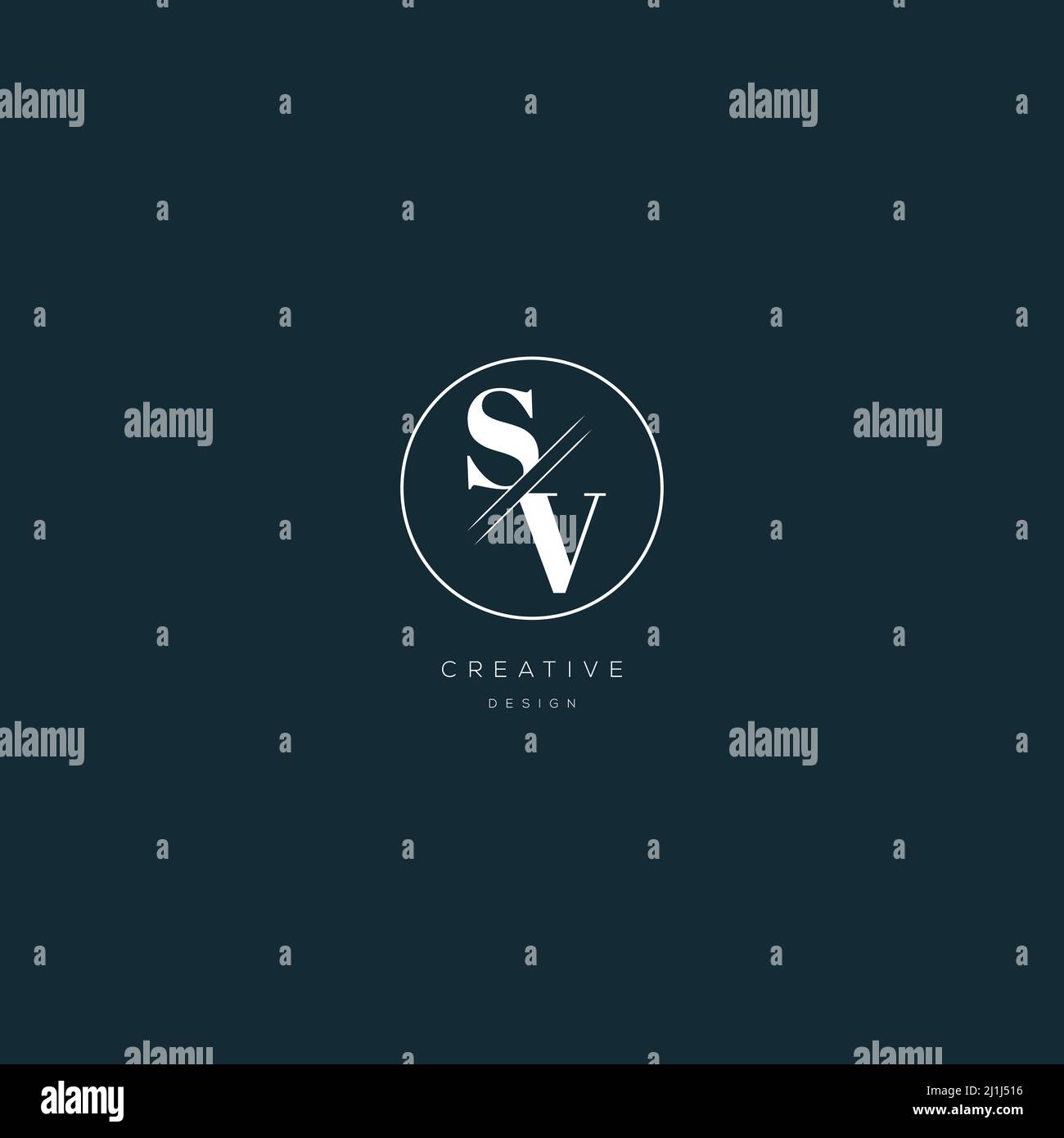 A modern, bold logo letters SV on a dark background. EPS10, Vector ...