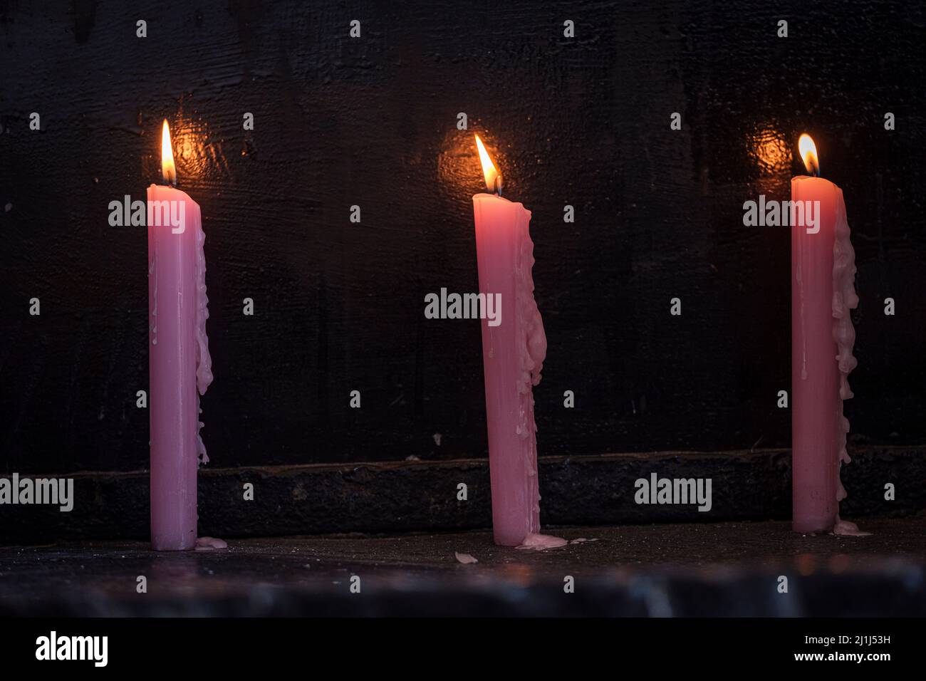 lit candle, Inca municipal cemetery, established in 1820, Majorca ...
