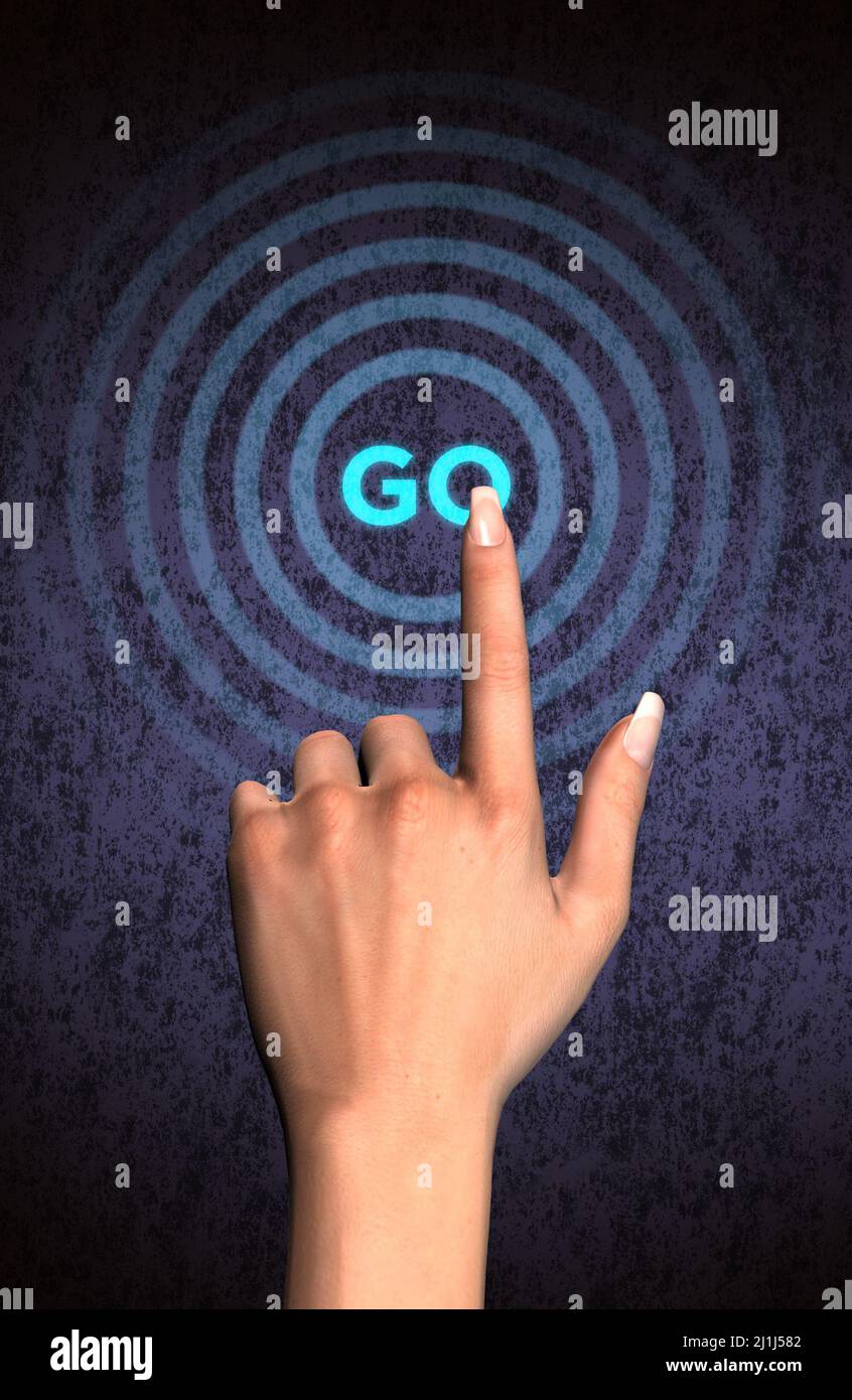 woman's hand clic on cursor, 3d rendering Stock Photo - Alamy