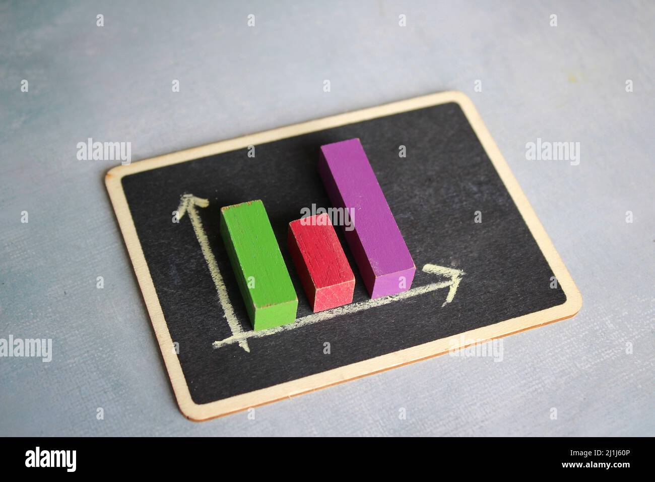 Sales graph chart on chalkboard. Business and sales analysis report ...